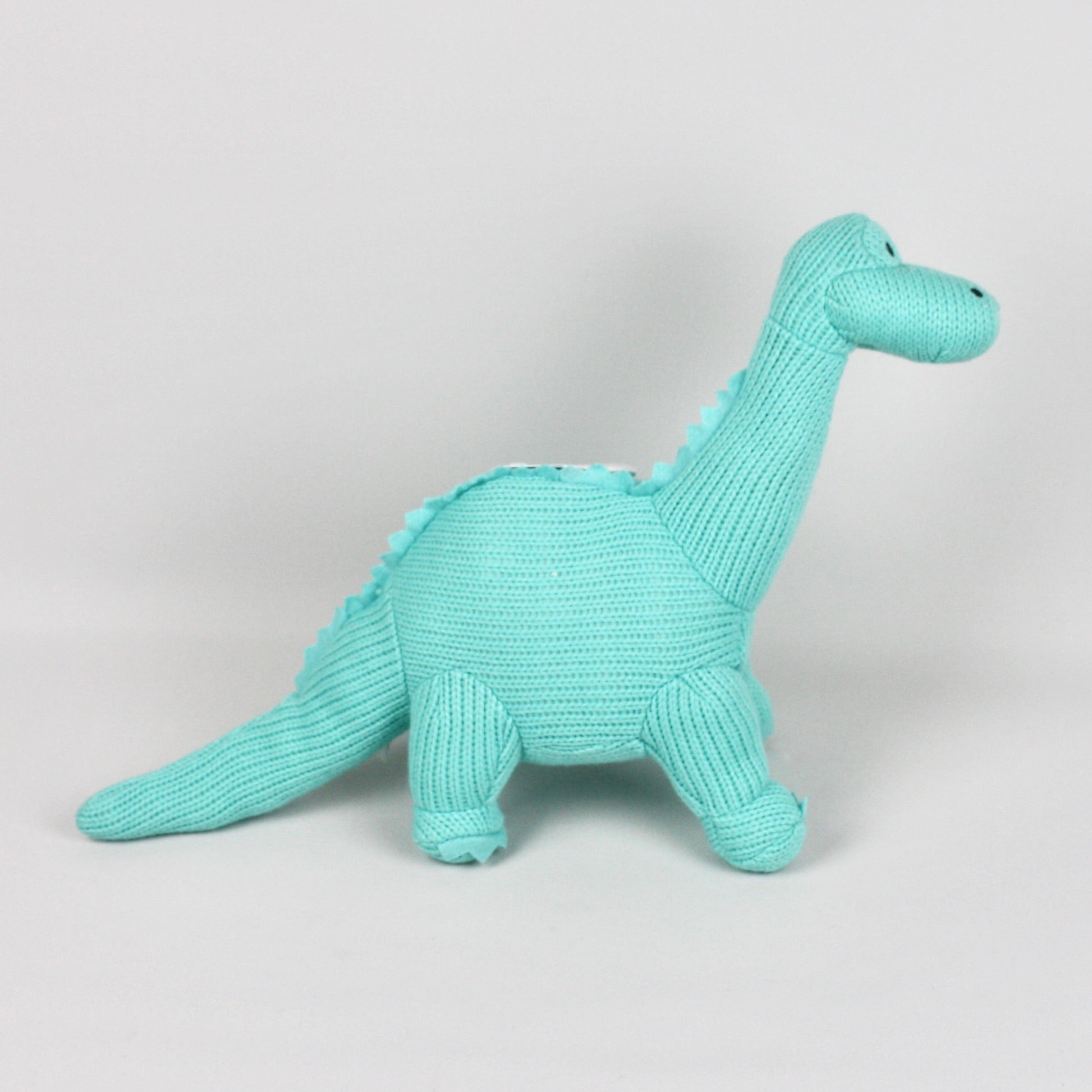 Large Ice Blue Diplodocus Knitted Soft Toy – Bornehaven